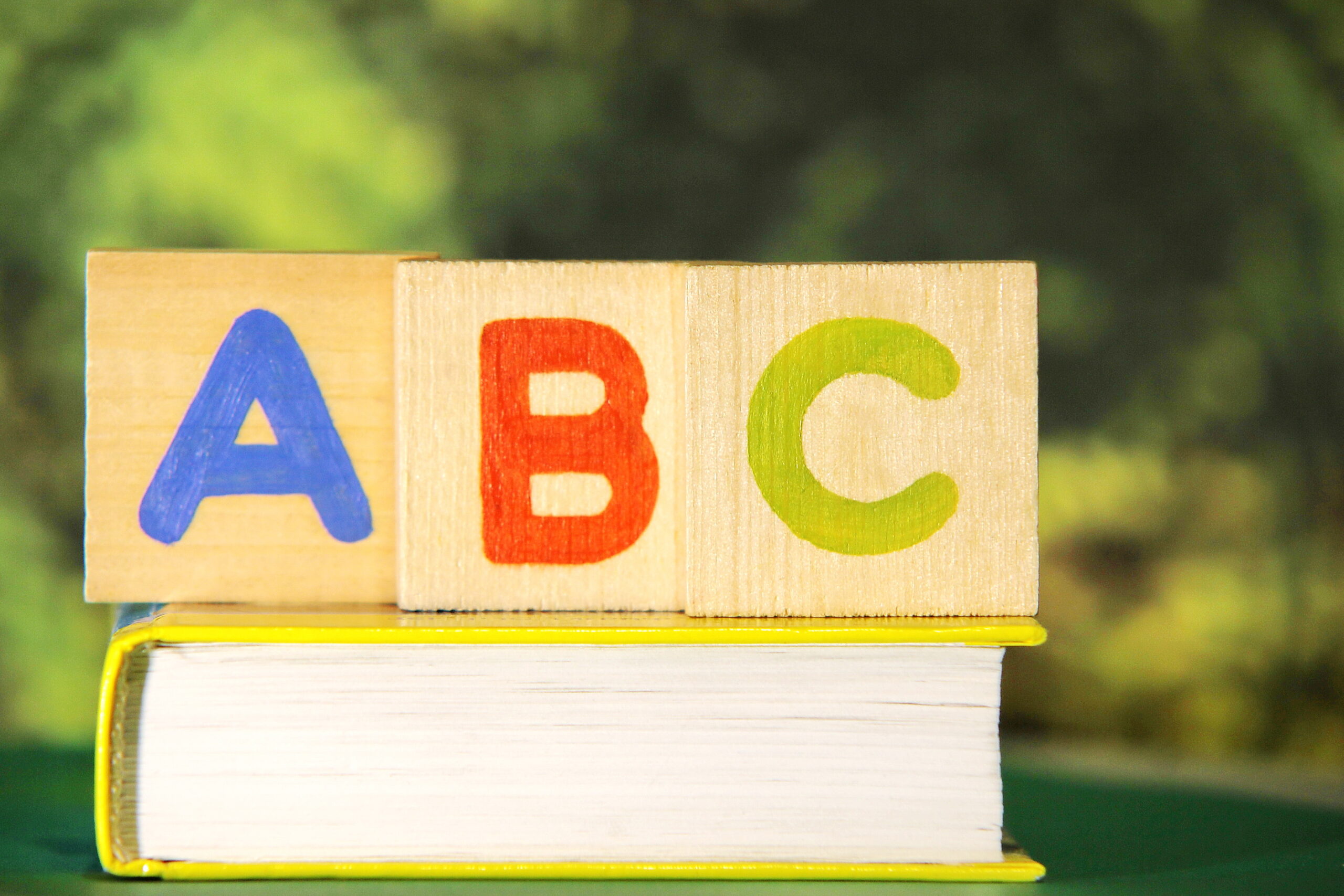 English ABC alphabet letters on the book. | TRANS.Biz